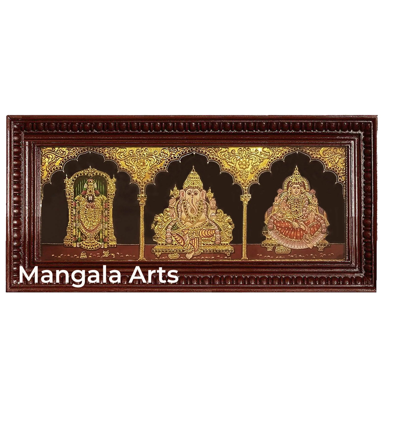 3 God Panel Tanjore Painting | Mangala Arts