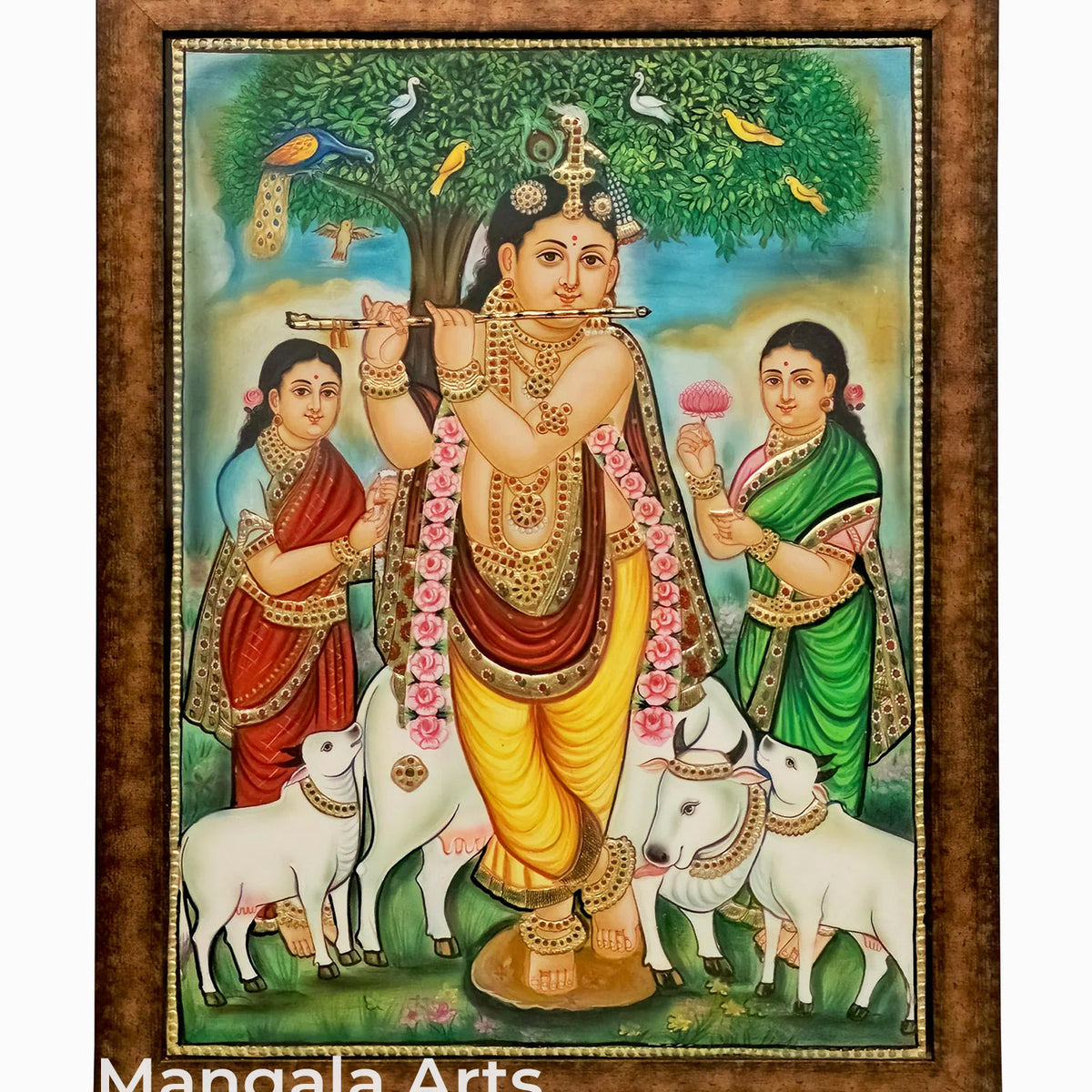 Punnai Marathu Krishnar Tanjore Painting | Mangala Arts
