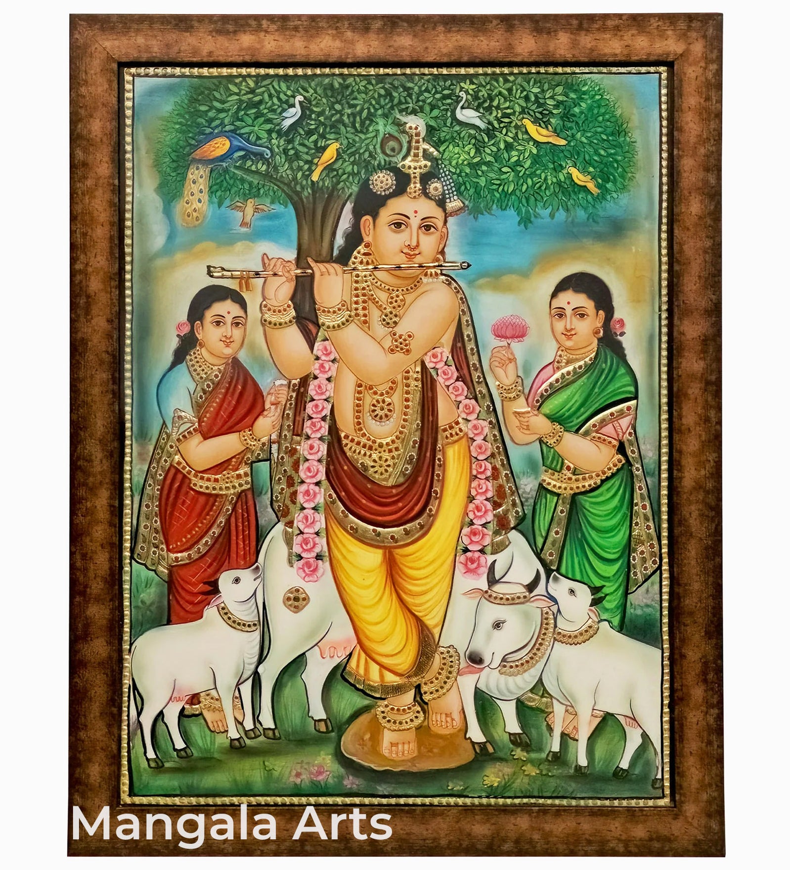Buy Online Krishna Tanjore Painting | Mangala Arts