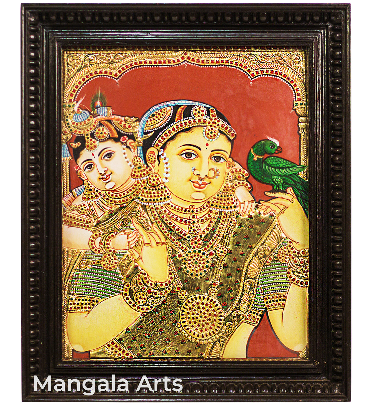 Yashodha Krishnar Antique Tanjore Painting | Mangala Arts