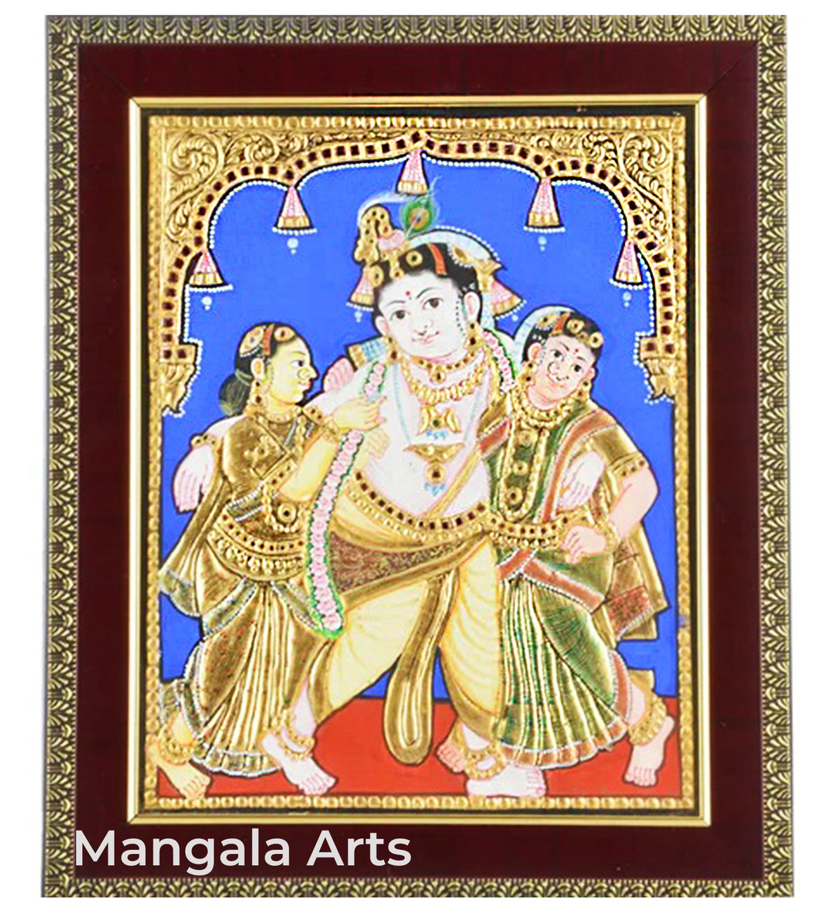 Bama Rukhmani Krishna Tanjore Painting | Mangala Arts