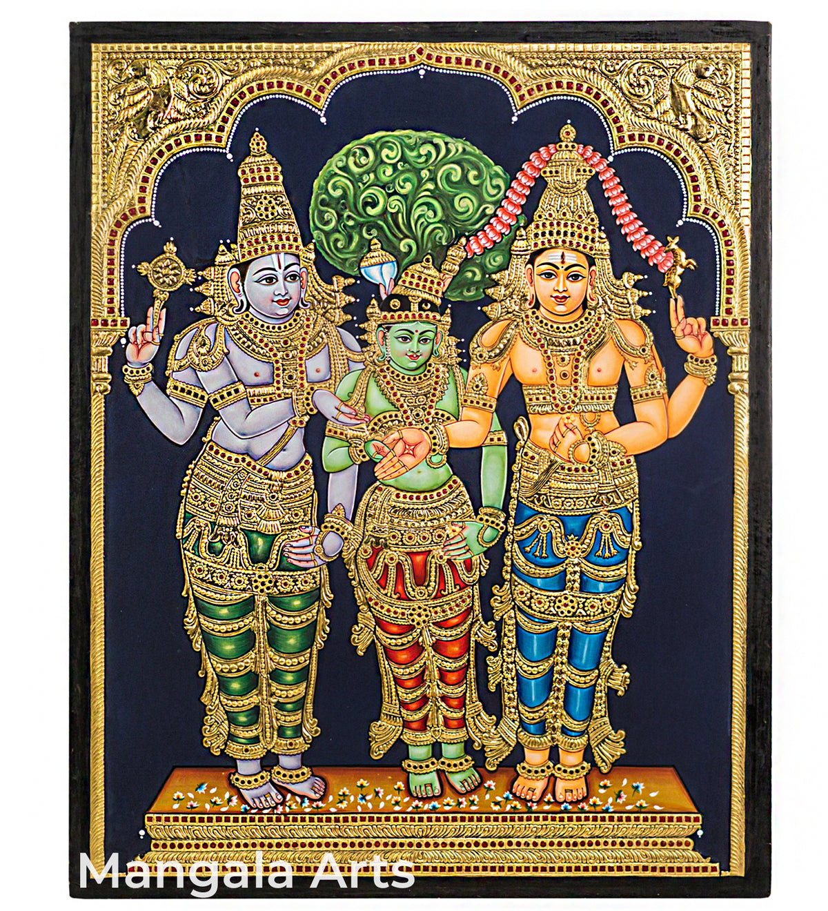 Meenakshi Kalyanam Antique Tanjore Painting | Mangala Arts