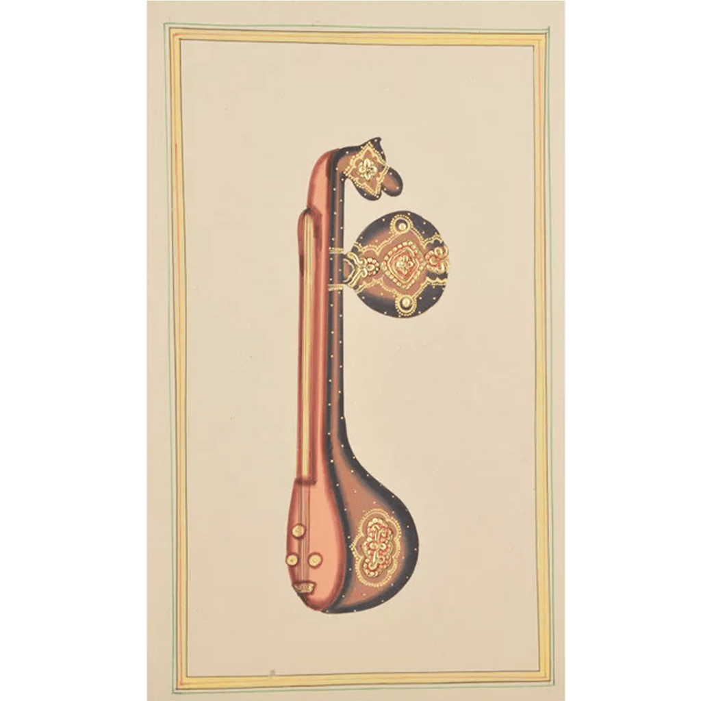 Veenai Paper Gold Paint Tanjore Painting | Mangala Arts